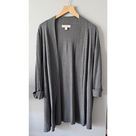 Laura Ashley | Sweaters | Laura Ashley Sz 2x Gray Cardigan Sweater Open ...